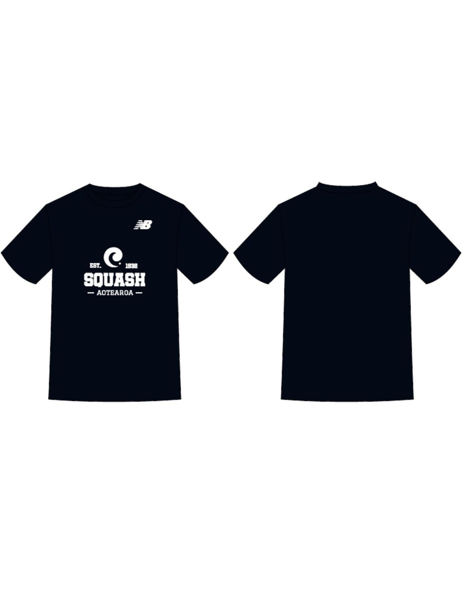 NZ SQUASH | CHARCOAL UNISEX COTTON TEE – Belgravia Apparel | Sports NZ