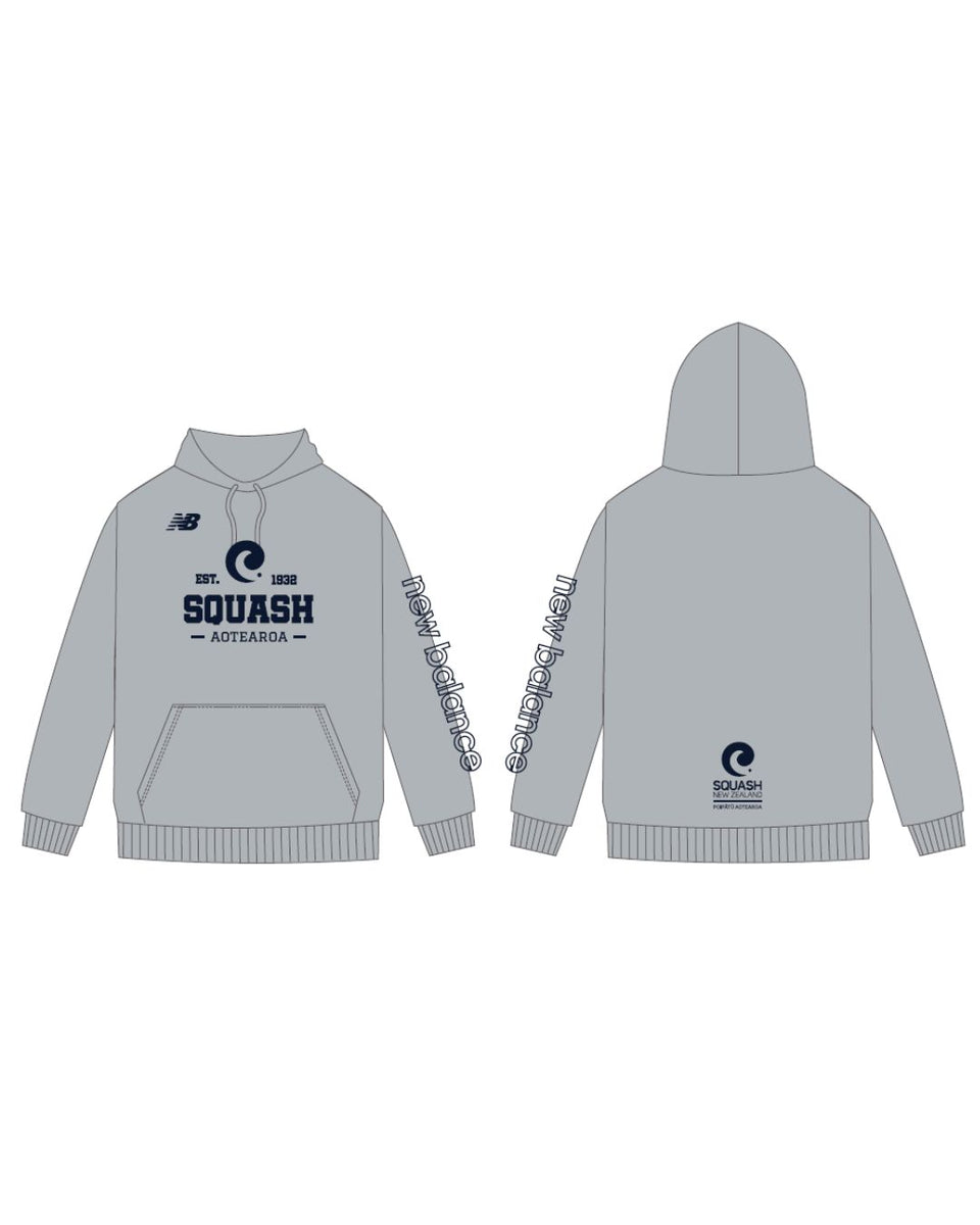 NZ SQUASH | GREY UNISEX HOODIE – Belgravia Apparel | Sports NZ